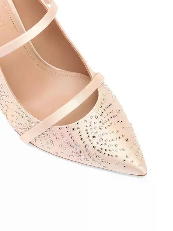 MALONE SOULIERS Maureen Crystal-embellished Mules - Neutrals