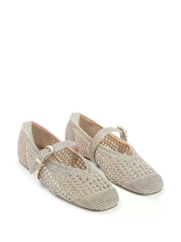 STUART WEITZMAN Leora Buckle-strap Ballet Flats - Gold