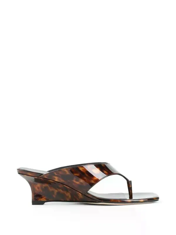 STUART WEITZMAN Wedge Thong Sandals - Brown