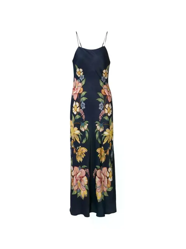 Farm Rio Maira Floral-print Maxi Dress - Blue