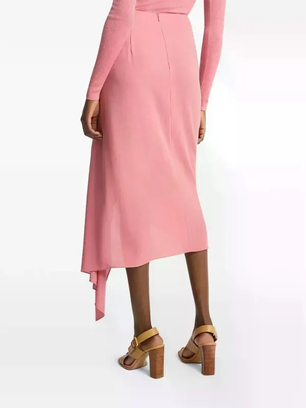 Michael Kors Cascade Ruffled Midi Skirt - Pink
