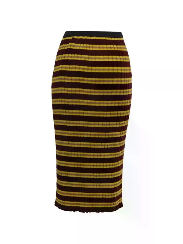 Marni Striped Ribbed-knit Midi Skirt