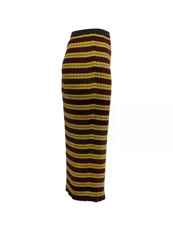 Marni Striped Ribbed-knit Midi Skirt