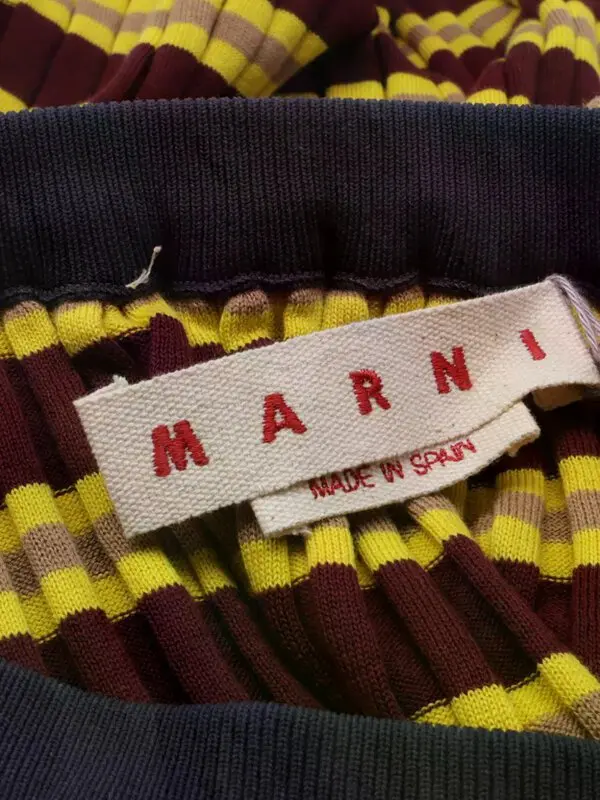 Marni Striped Ribbed-knit Midi Skirt