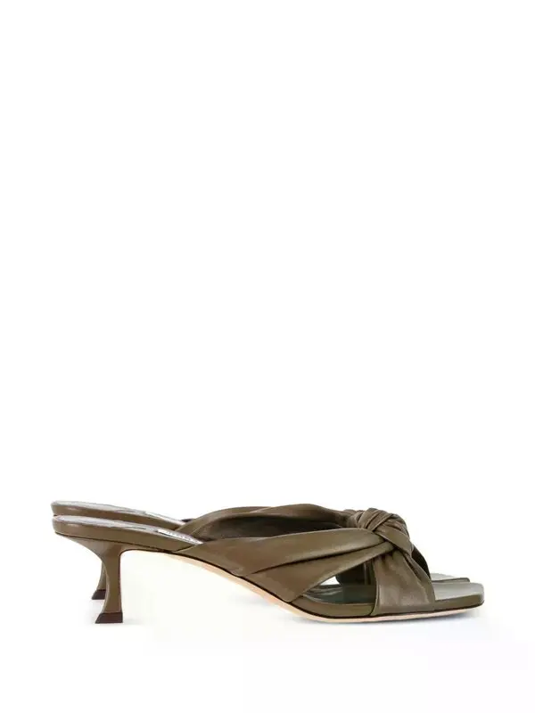 JIMMY CHOO Avenue Knotted Leather Sandals - Green