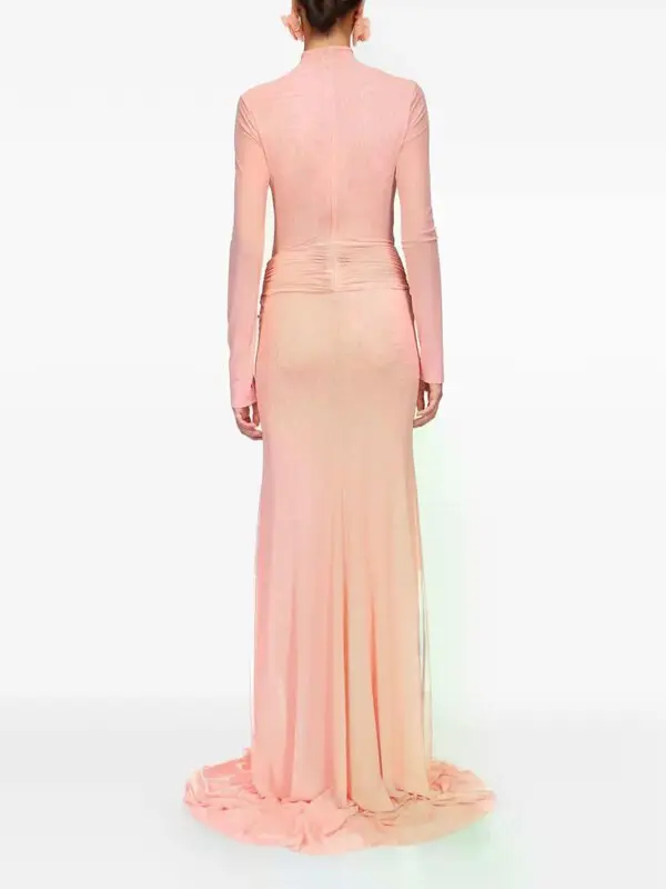 David Koma Lace Flower Gown - Pink