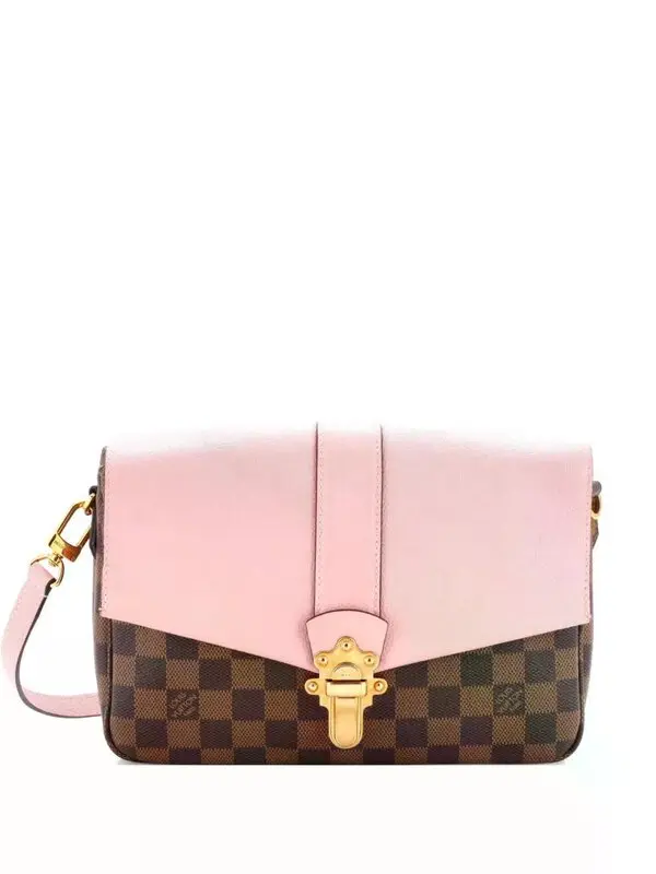 LOUIS VUITTON Clapton Handbag Damier And Leather Pm Crossbody Bag - Brown