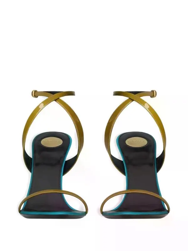Saint Laurent Tallulah Leather Sandals - Green