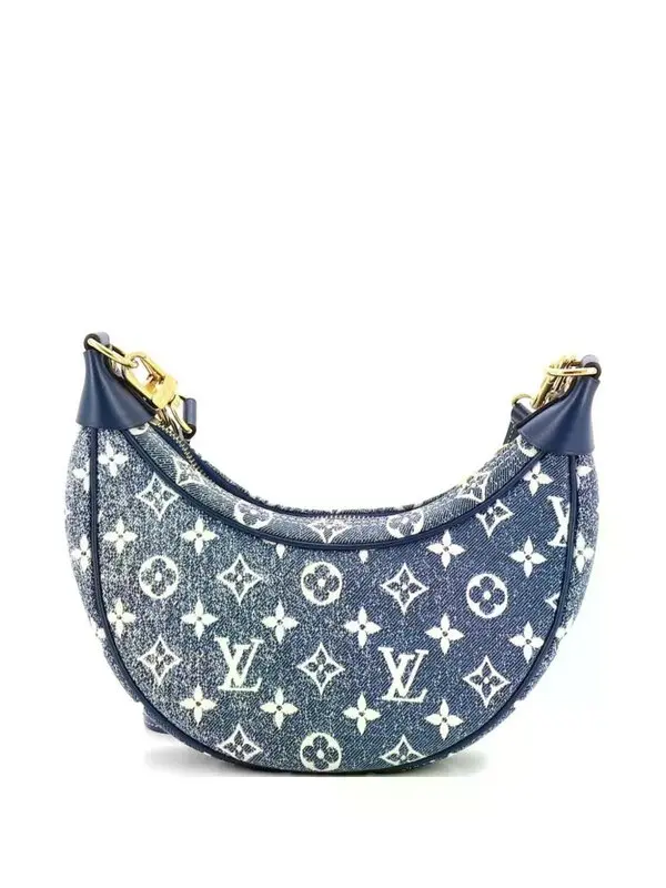 LOUIS VUITTON Loop Handbag Monogram Jacquard Denim Hobo Bag - Blue