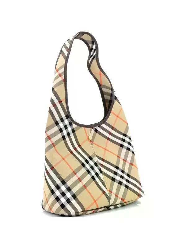 Burberry Vintage Check Canvas Small Hobo Bag