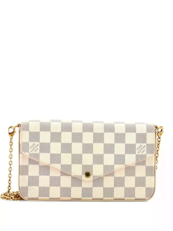 LOUIS VUITTON Felicie Pochette Damier Crossbody Bag - White