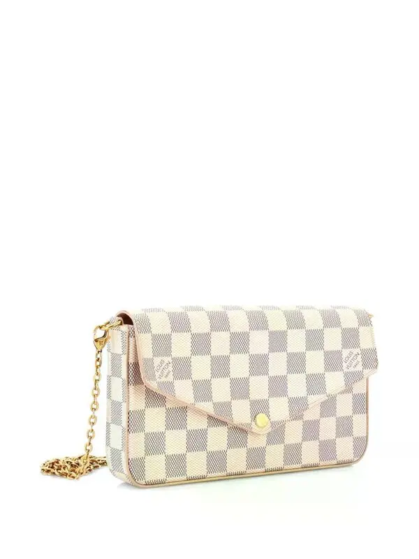 LOUIS VUITTON Felicie Pochette Damier Crossbody Bag - White