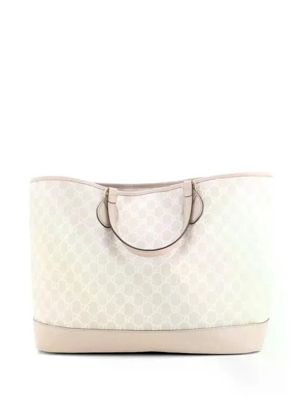 Gucci Ophidia Top Handle Shopping Gg Coated Canvas And Leather Tote Bag