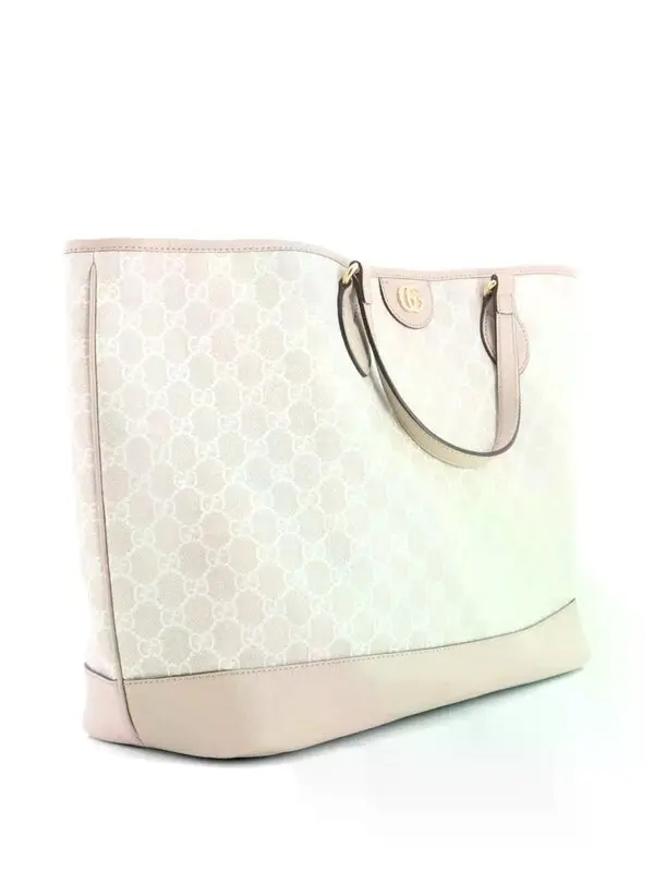 Gucci Ophidia Top Handle Shopping Gg Coated Canvas And Leather Tote Bag