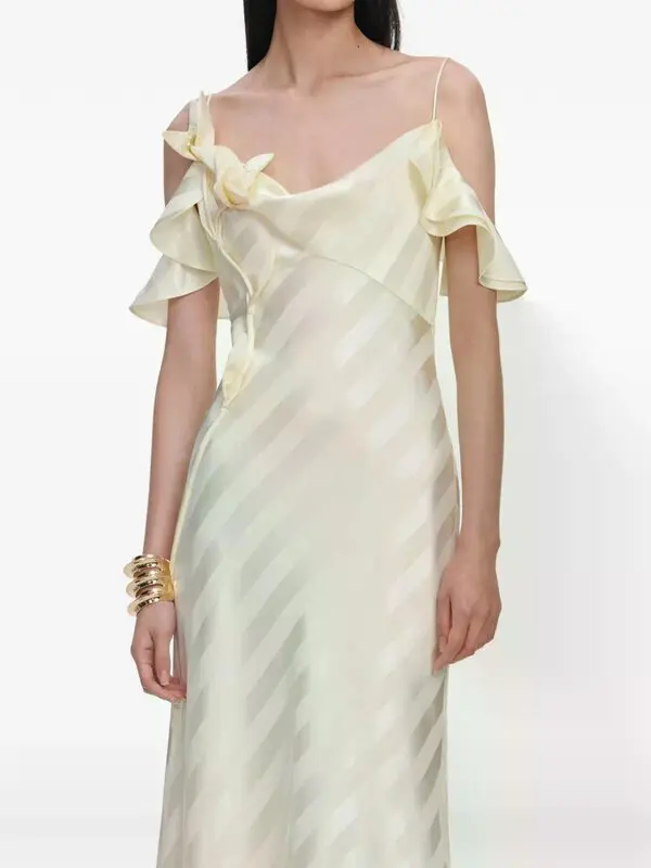 SELF-PORTRAIT Satin Dress - Yellow