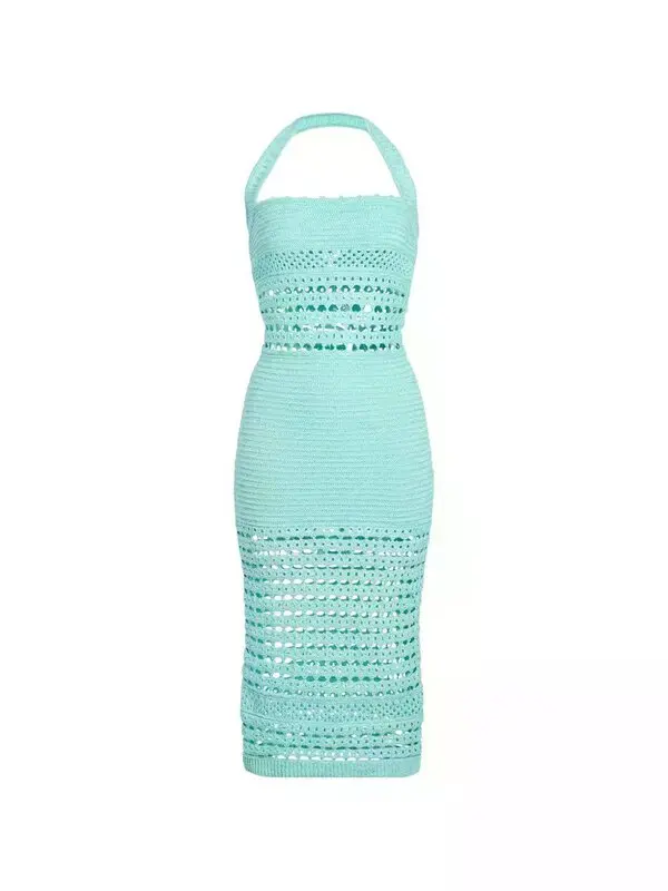 Retrofete Jaycee Crochet Halter Midi Dress