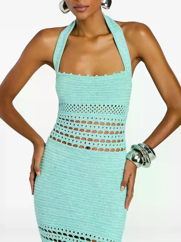 Retrofete Jaycee Crochet Halter Midi Dress