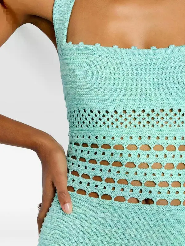 Retrofete Jaycee Crochet Halter Midi Dress