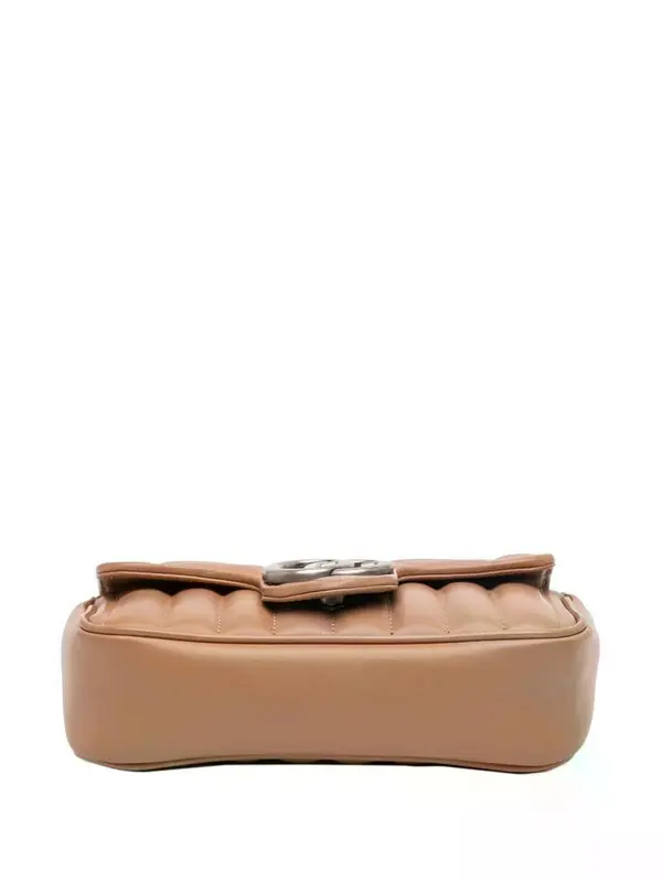 Gucci Mini Gg Marmont Matelasse Leather Flap Crossbody Bag - Brown