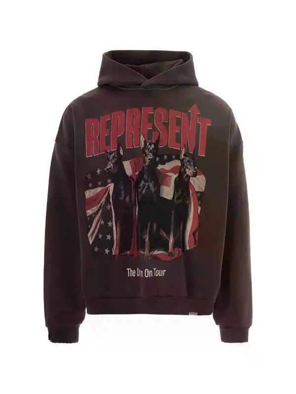 REPRESENT Graphic Hooded Sweatshirt - Brown