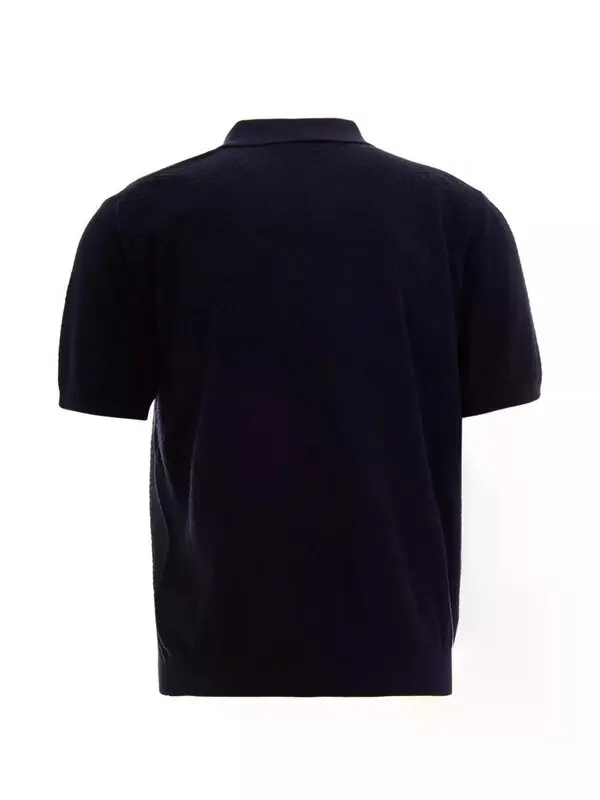 PAOLO PECORA Textured Button Polo Shirt - Blue