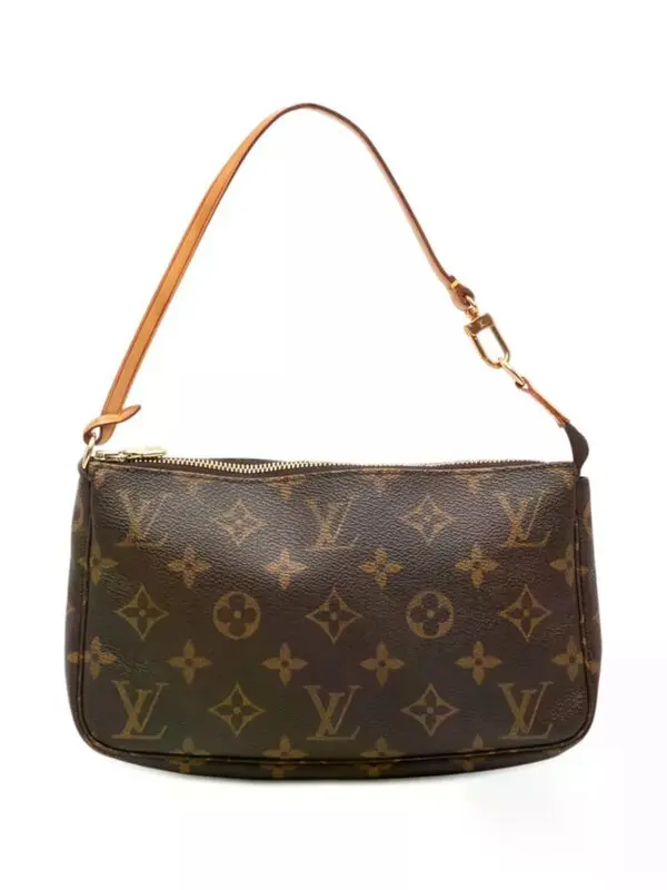 LOUIS VUITTON 2001 Monogram Pochette Accessoires Shoulder Bag - Brown