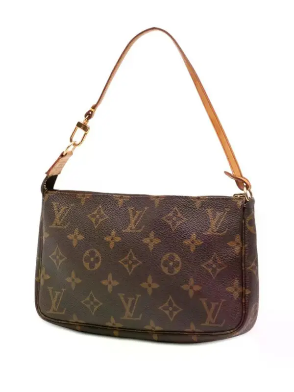 LOUIS VUITTON 2001 Monogram Pochette Accessoires Shoulder Bag - Brown