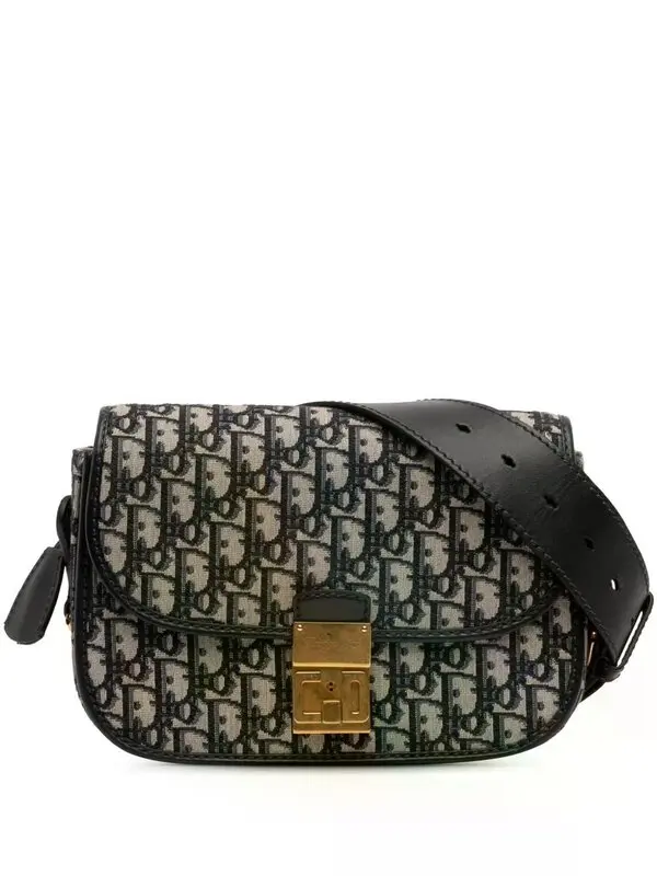 Dior 2018 Oblique Canvas Flap Crossbody Bag