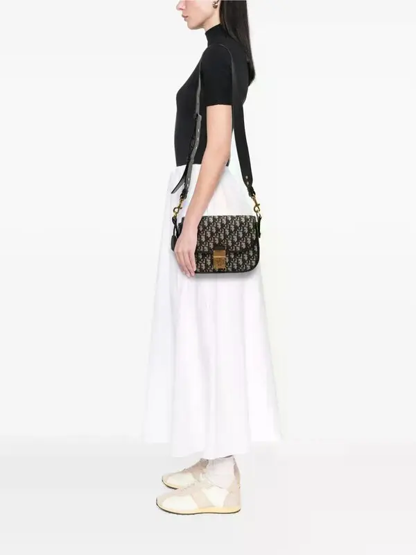 Dior 2018 Oblique Canvas Flap Crossbody Bag