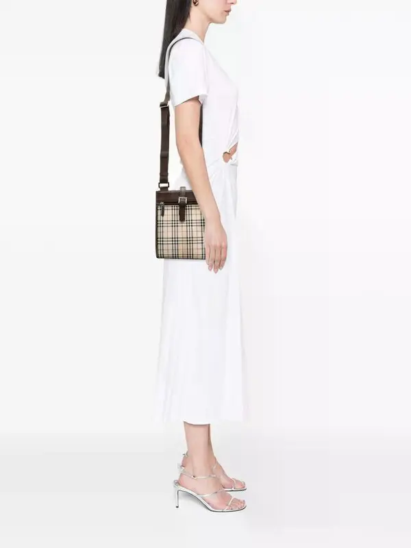 Burberry House Check Canvas Crossbody Bag - Brown