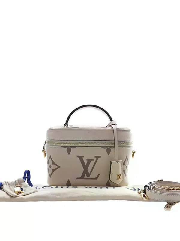 LOUIS VUITTON Bicolor Monogram Giant Empreinte Vanity Pm Satchel