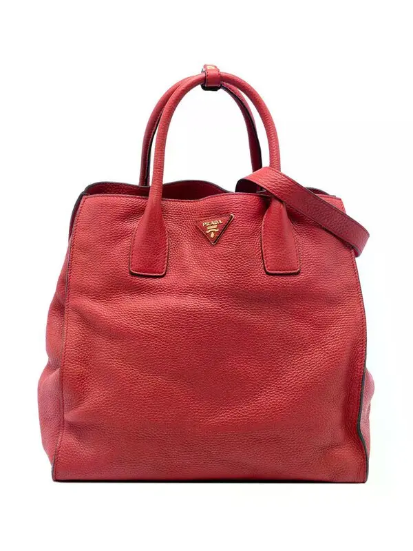 Prada Viteillo Daino Open Convertible Tote Satchel - Red