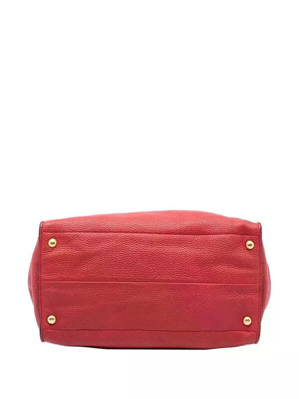 Prada Viteillo Daino Open Convertible Tote Satchel - Red