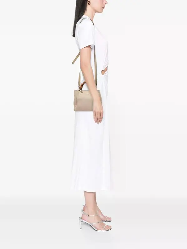 Gucci Mini Calfskin Bamboo Shopper Satchel - Brown
