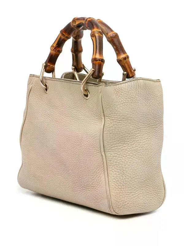 Gucci Mini Calfskin Bamboo Shopper Satchel - Brown