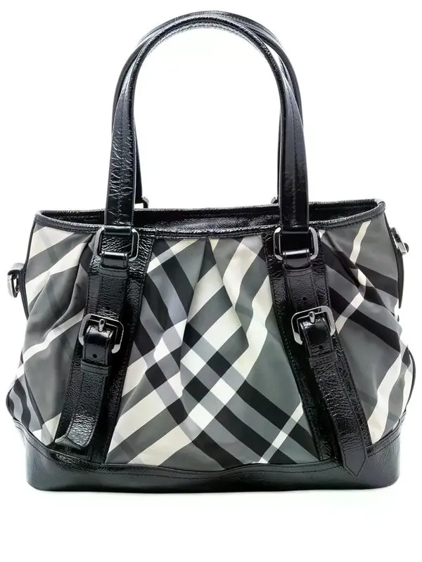 Burberry Beat Check Lowry Satchel - Grey