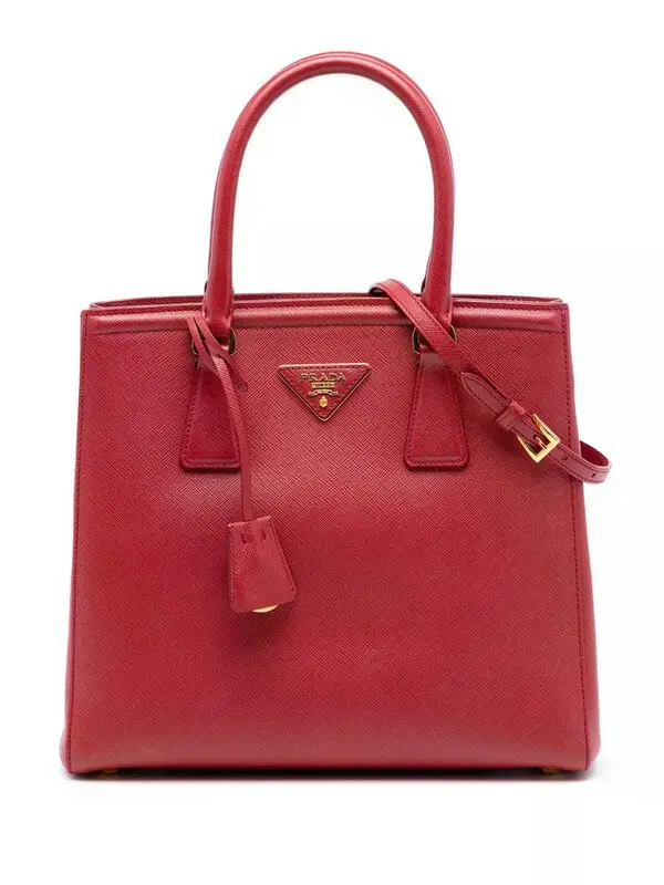Prada Saffiano Lux Parabole Satchel - Red