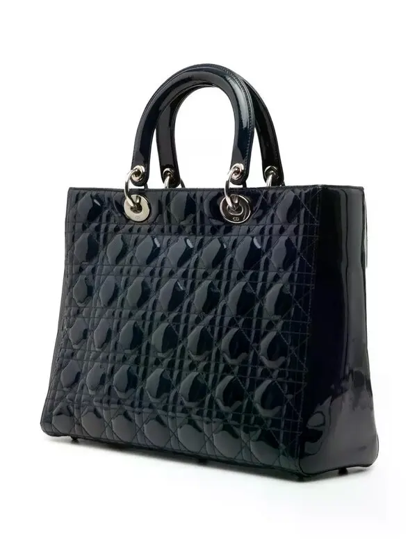 Dior Patent Cannage Lady Satchel - Blue