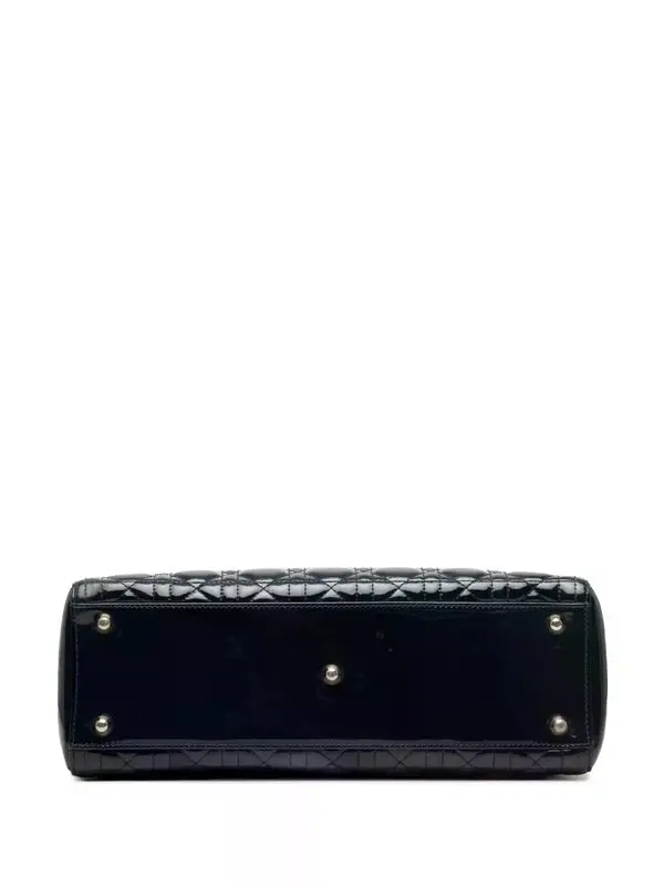 Dior Patent Cannage Lady Satchel - Blue