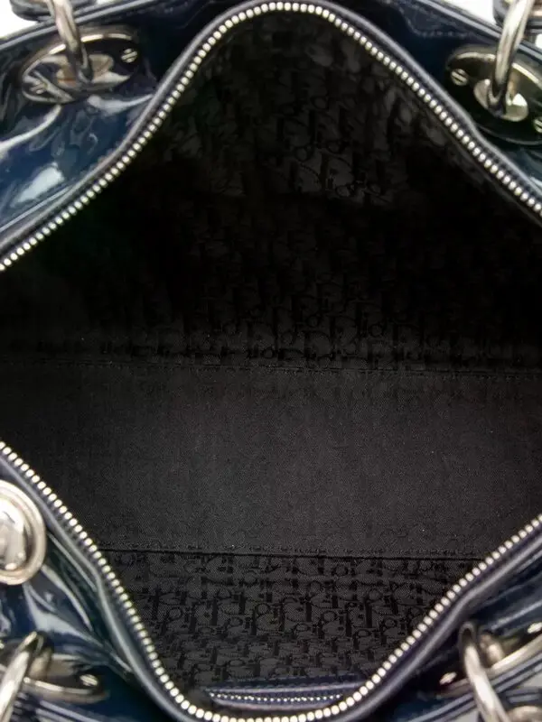 Dior Patent Cannage Lady Satchel - Blue
