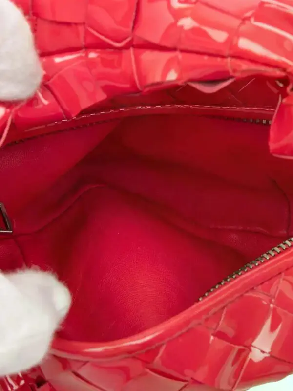 Bottega Veneta Mini Intrecciato Jodie Hobo Bag - Red