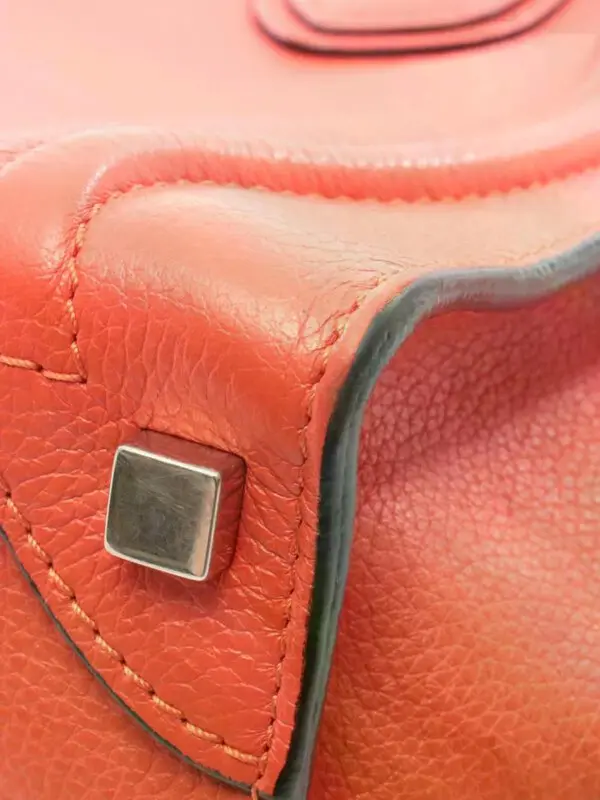 Celine Micro Leather Luggage Tote Bag - Red
