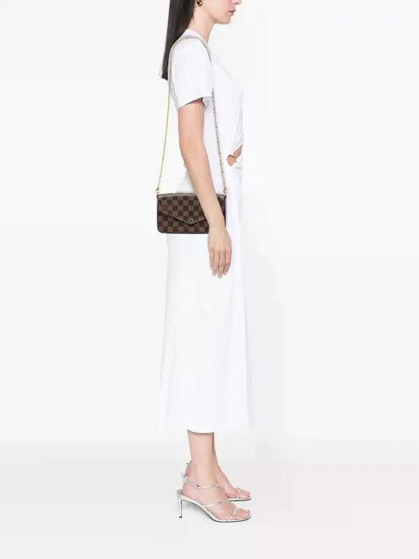 LOUIS VUITTON Damier Ebene Pochette Felicie Crossbody Bag - Brown
