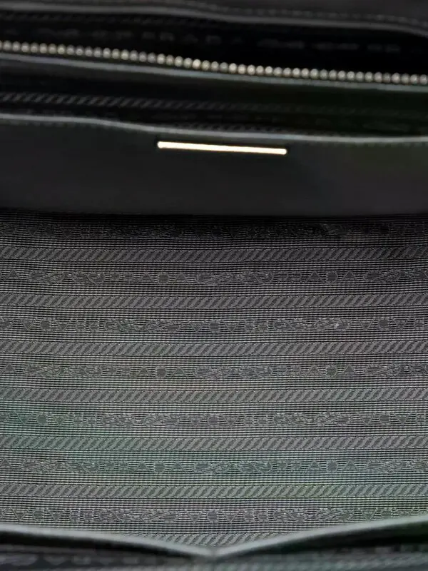 Prada Saffiano Galleria Double Zip Satchel - Grey