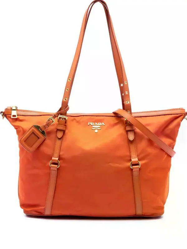 Prada Saffiano Trimmed Tessuto Satchel