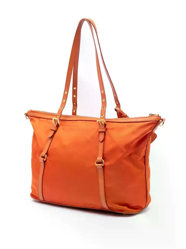 Prada Saffiano Trimmed Tessuto Satchel