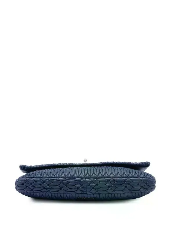 Miu Miu Matelasse Nappa Crystal Chain Satchel - Blue