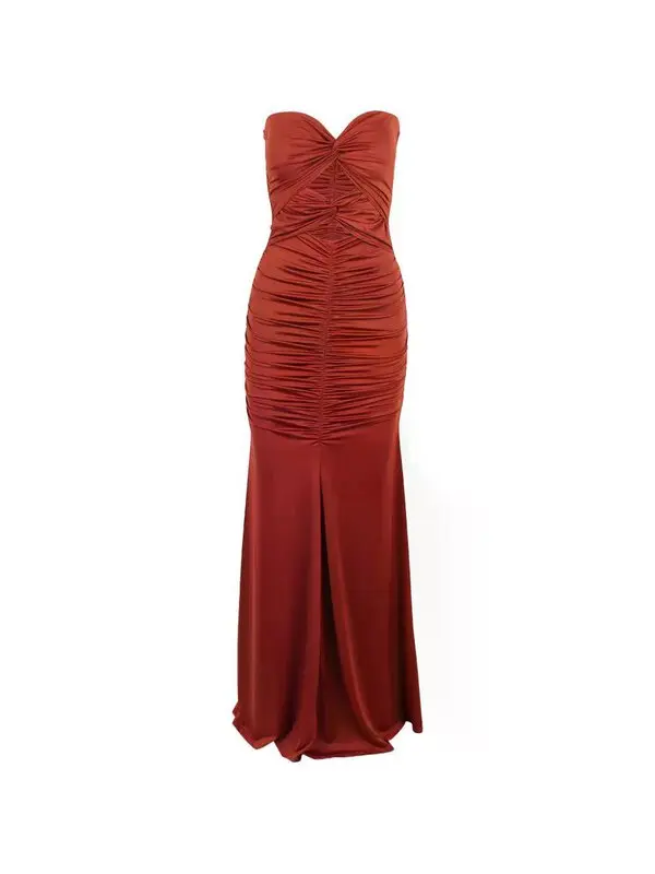Essentiel Antwerp Twisted Gathered Dress - Orange