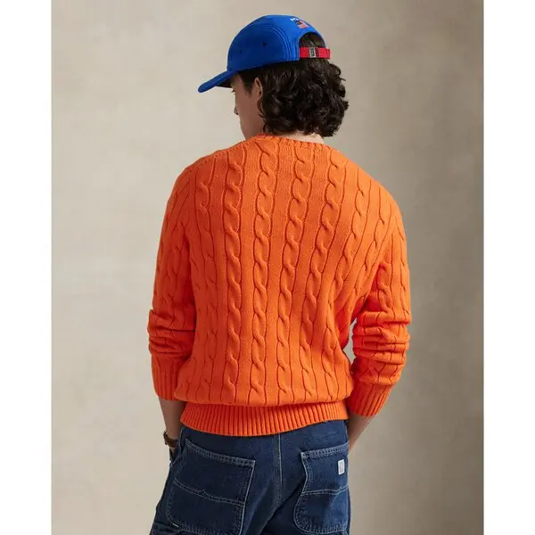Ralph Lauren Cable-knit Iconic Flag Sweater - Sailing Orange