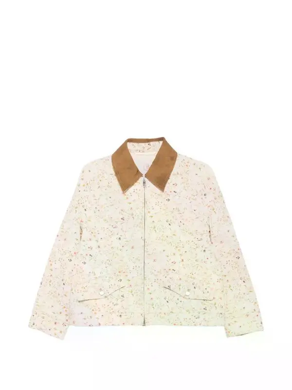 TELA Floral-print Collar Jacket